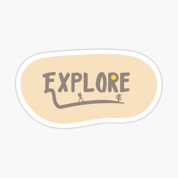 "Explore (tan color)" Sticker by ChrisMichaelis | Redbubble