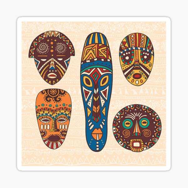"African Zulu Mask Patern" Sticker by DravenWaylon | Redbubble
