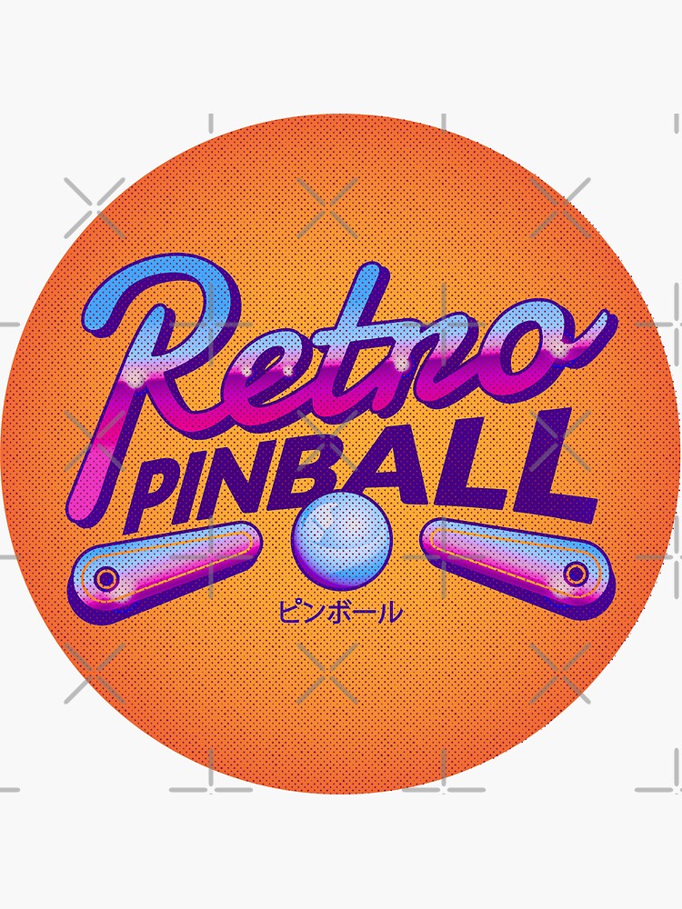 "Retro Pinball" Sticker for Sale by TRIBExSPACE | Redbubble