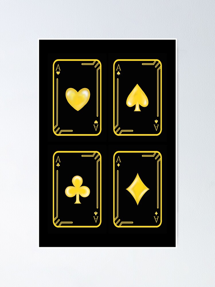 "Aesthetic Ace of Cards (Heart, Spades, Clubs, Diamonds)" Poster by ...