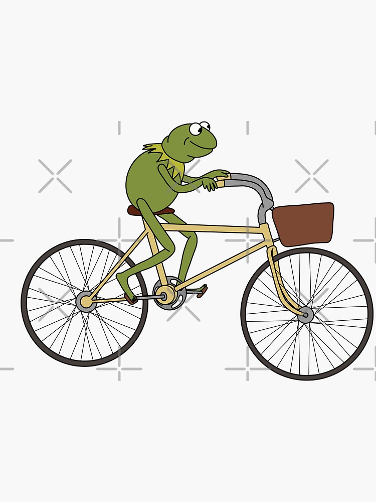 "Kermit riding a bike" Sticker for Sale by laurelizabethd | Redbubble