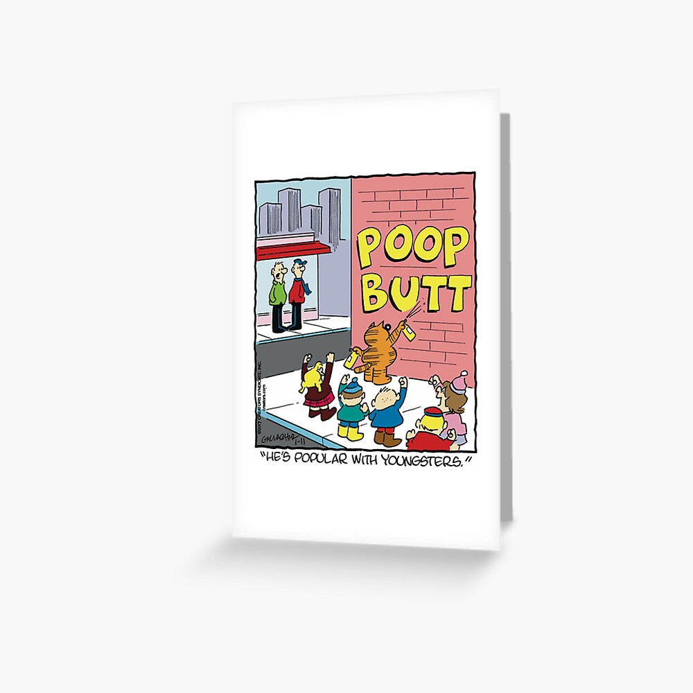 "Heathcliff Garfield Poop Butt Comic Strip" Greeting Card for Sale by ...