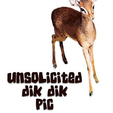 "Unsolicited Dik Dik Pic" Sticker for Sale by naturequestphot | Redbubble