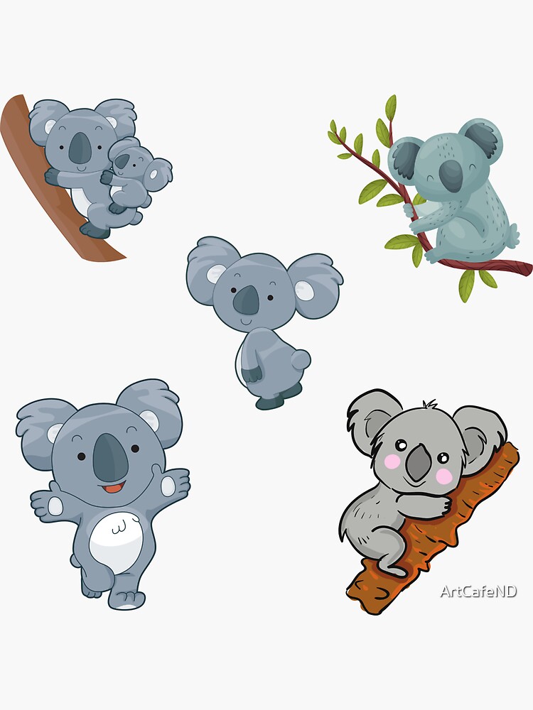 "Koala Stickers pack" Sticker by ArtCafeND | Redbubble