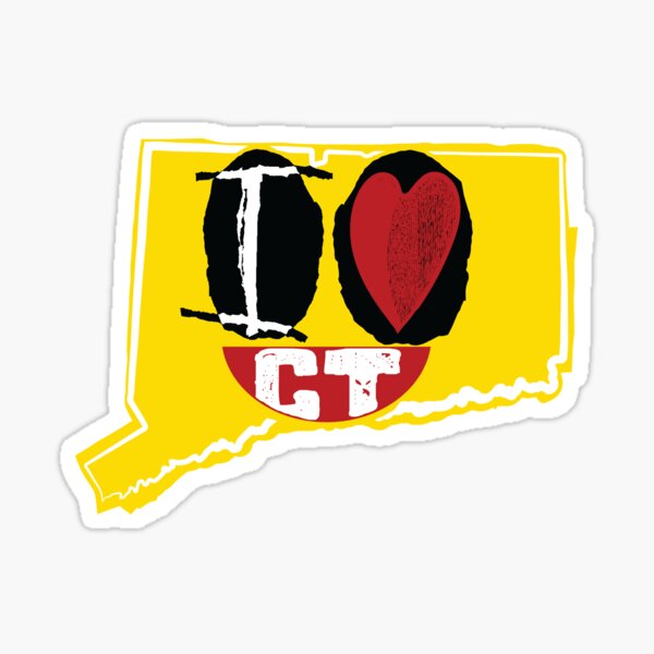 "I Love Connecticut Smiling Happy Face" Sticker for Sale by pelagio ...