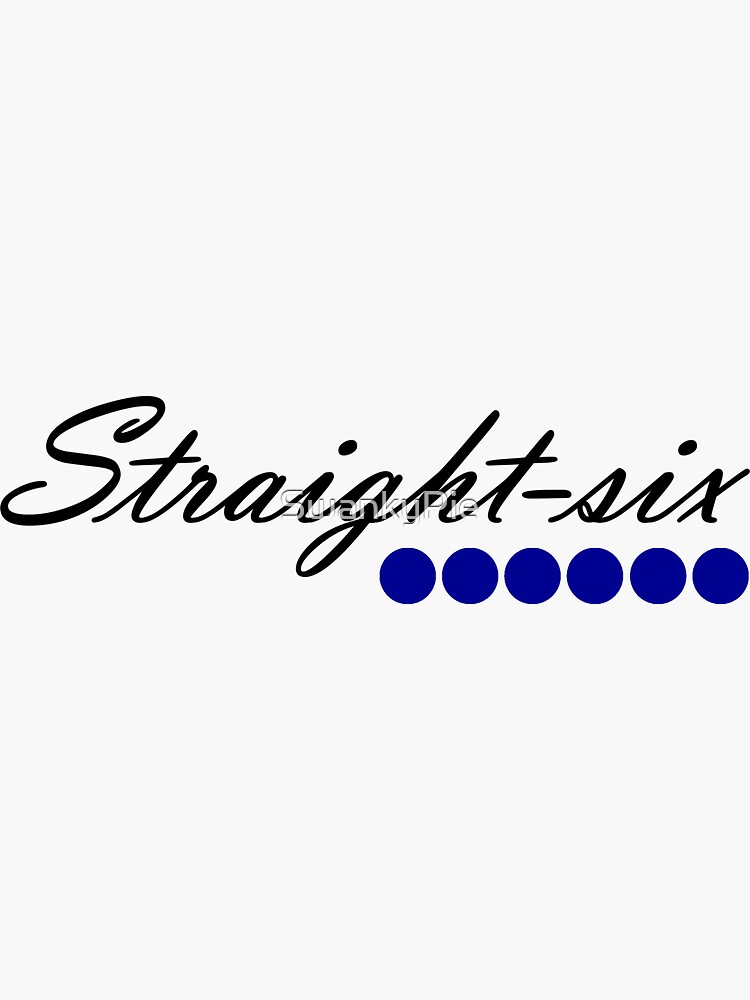 "Straight 6 blue" Sticker for Sale by SwankyPie | Redbubble