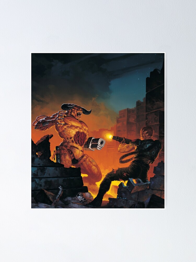 "Doom II 1994 textless Poster PC" Poster by crampedmisfit90 | Redbubble