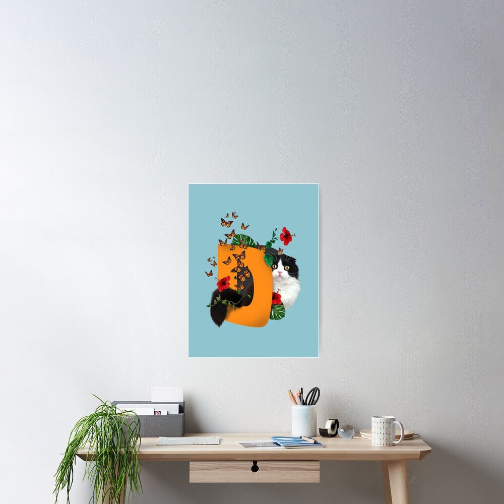 Póster «Gato y mariposas» de leBoosh-Designs | Redbubble