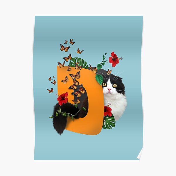 Póster «Gato y mariposas» de leBoosh-Designs | Redbubble