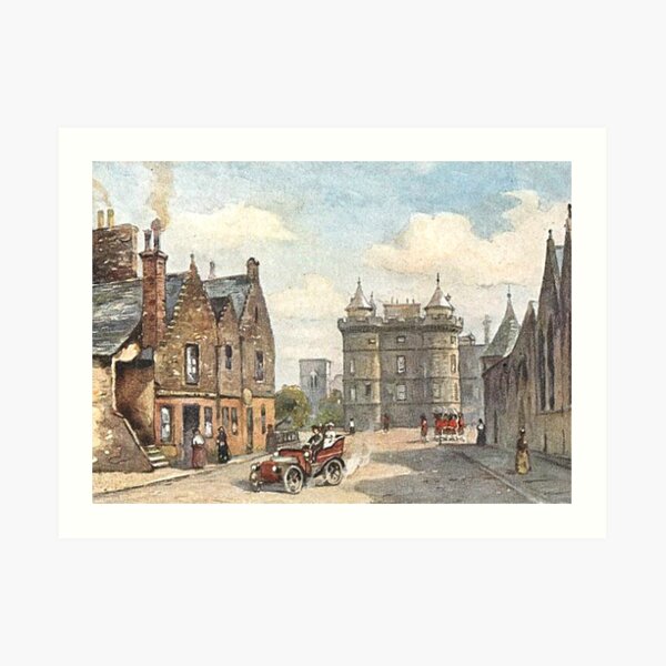 "Vintage Illustration of Holyrood Palace & Abbey Strand, Edinburgh" Art ...