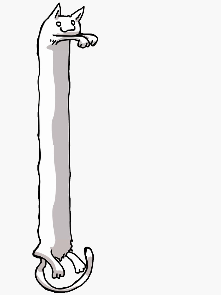 "Long cat " Sticker for Sale by seventyD | Redbubble