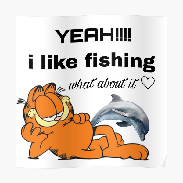 "Garfield Fishing Design" Poster for Sale by bugfruit | Redbubble