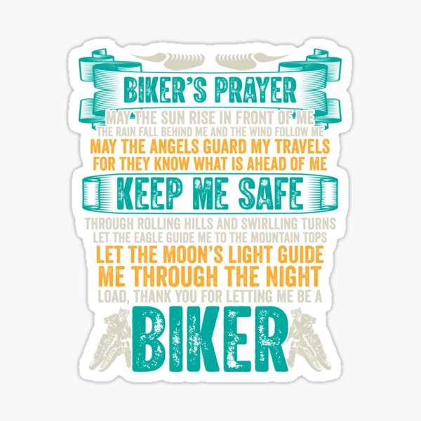 "BIKER_S-PRAYER" Sticker by design656 | Redbubble