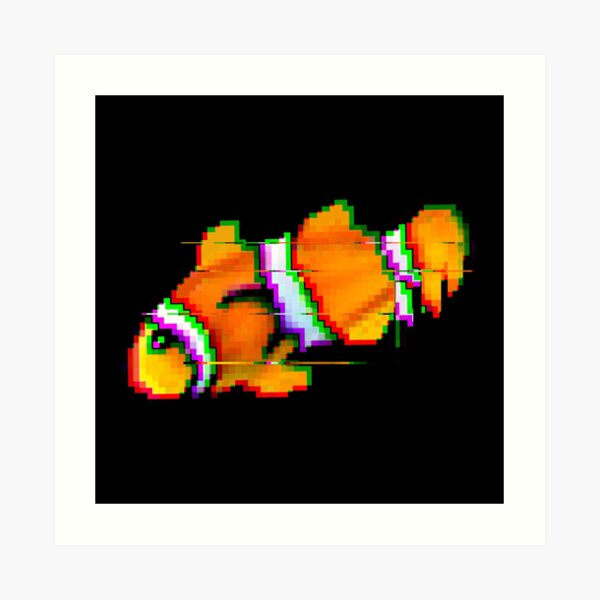 "Glitched Pixel Art Clown fish" Art Print by Spacepaprika | Redbubble