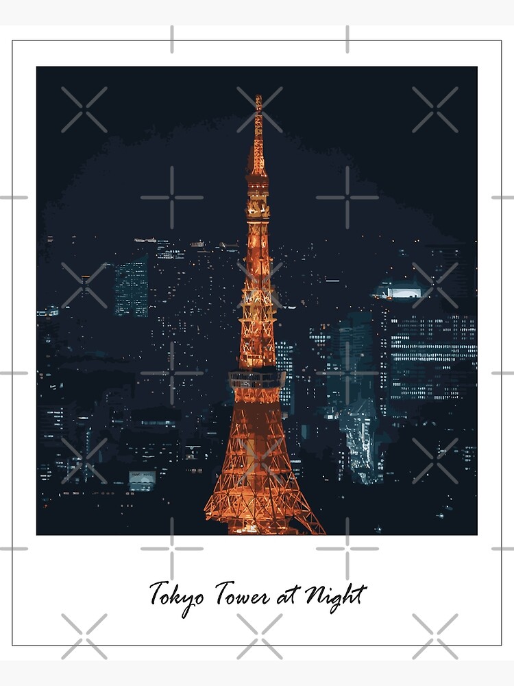 "Tokyo Tower City Lights Photography Polaroid Stickers " Poster by ...