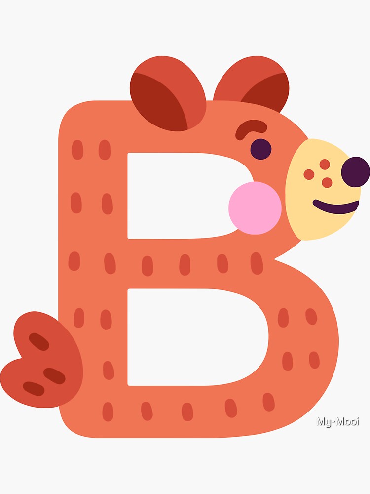 "letter B - colourful cute animal alphabet - comic - letters - animals ...