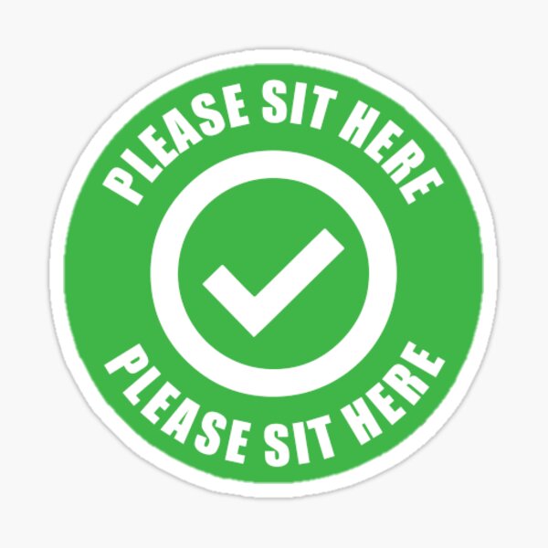 "Sit here please signal stickers COVID-19 Protocol notice" Sticker by ...