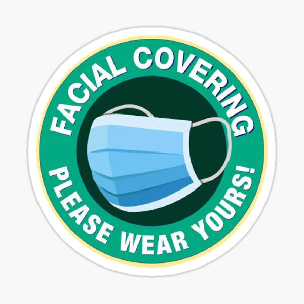 "Wear your mask please stickers COVID-19 Protocol notice" Sticker for ...