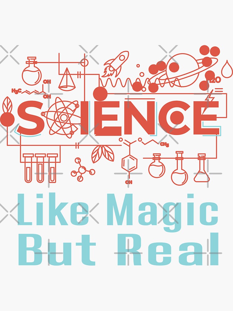 "Science Like Magic But Real Funny Retro Science T-shirt Sticker ...