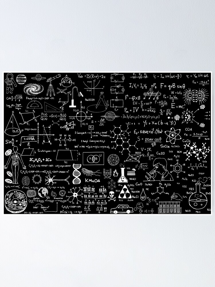 "Hand drawn science formulas" Poster for Sale by Somjaijaithieng ...