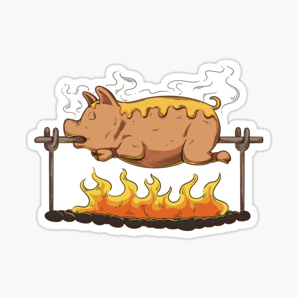 "Pig Roast" Sticker for Sale by InkubusDesign | Redbubble