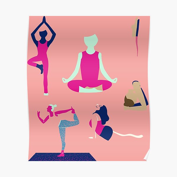 "Preppy Yoga Pack" Poster by RetroOG | Redbubble