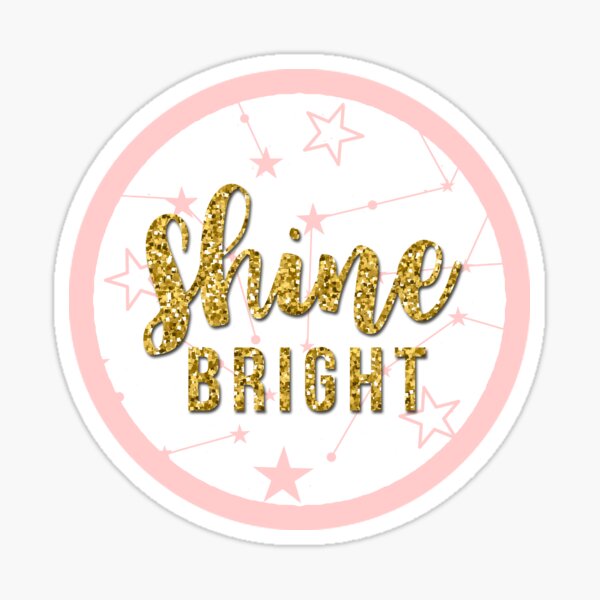 "Shine Bright Twinkle Twinkle Little Star Pink & Gold Round Circle ...