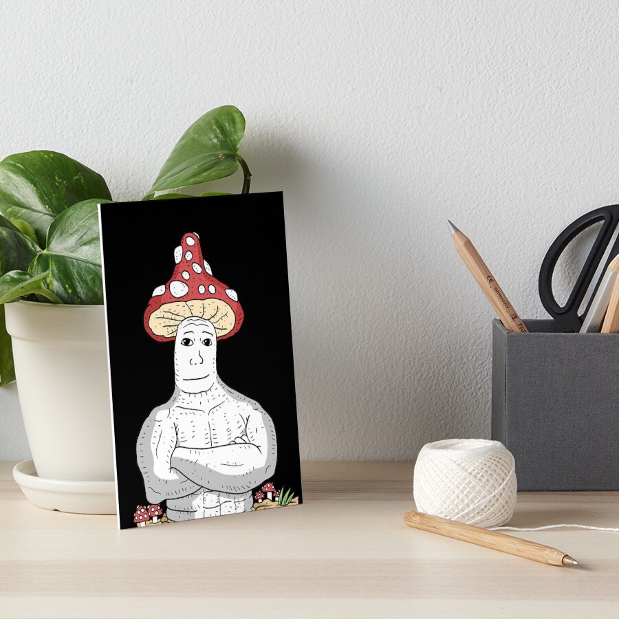 "shroomjack, mushroom wojak." Art Board Print for Sale by ...