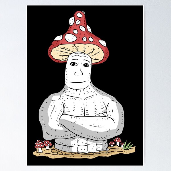 "shroomjack, mushroom wojak." Poster for Sale by jjartanddrawing ...