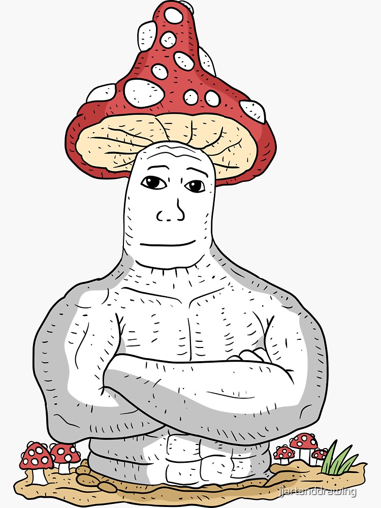"shroomjack, mushroom wojak." Sticker for Sale by jjartanddrawing ...