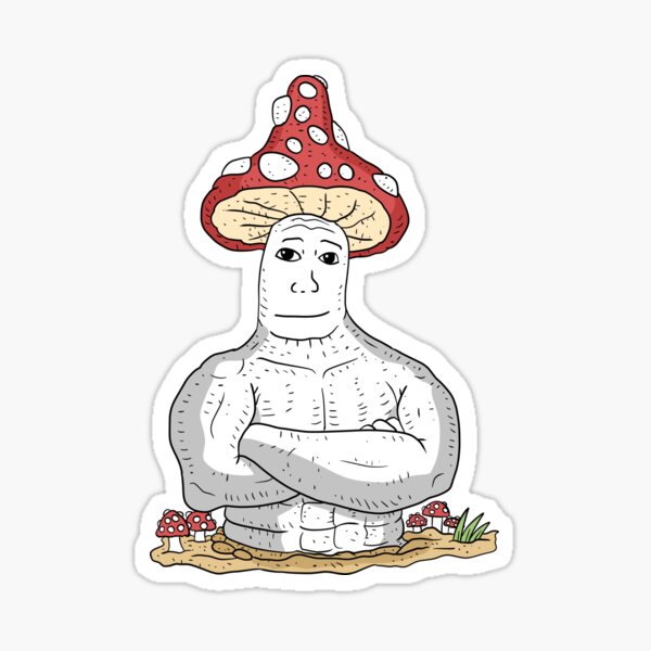 "shroomjack, mushroom wojak." Sticker for Sale by jjartanddrawing ...