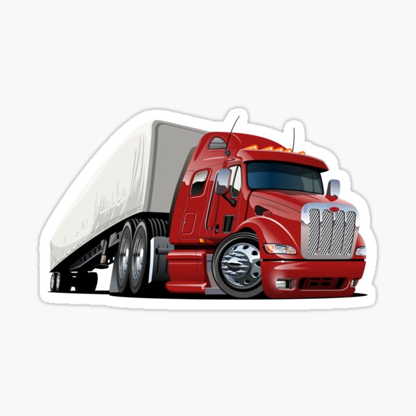 "Cartoon Semi Truck" Sticker by Mechanick | Redbubble