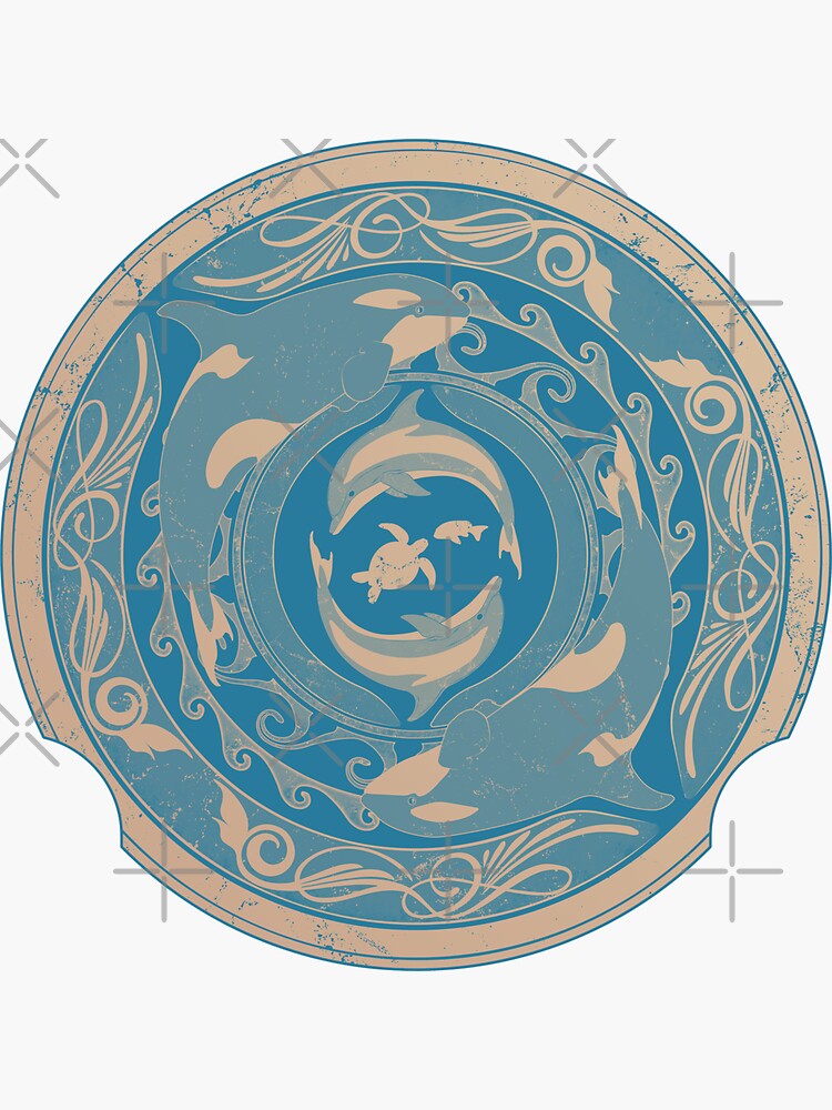 "Atlantis Poseidon shield" Sticker for Sale by NicGrayGraphic | Redbubble