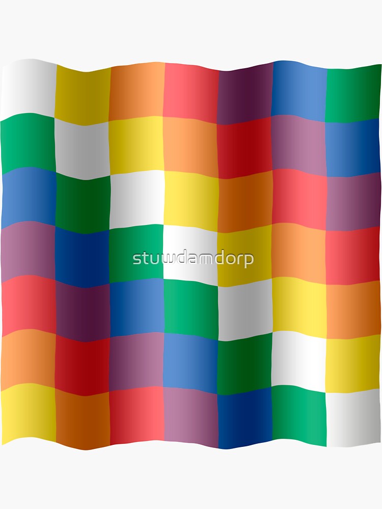 "Wiphala flag of the Aymara people" Sticker for Sale by stuwdamdorp ...