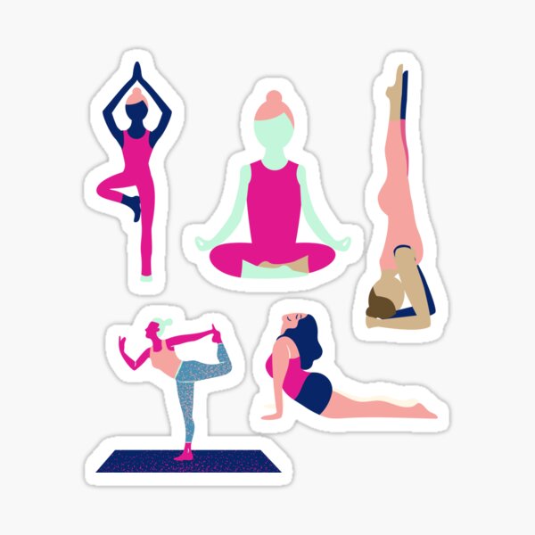 "Preppy Yoga Pack" Sticker for Sale by RetroOG | Redbubble