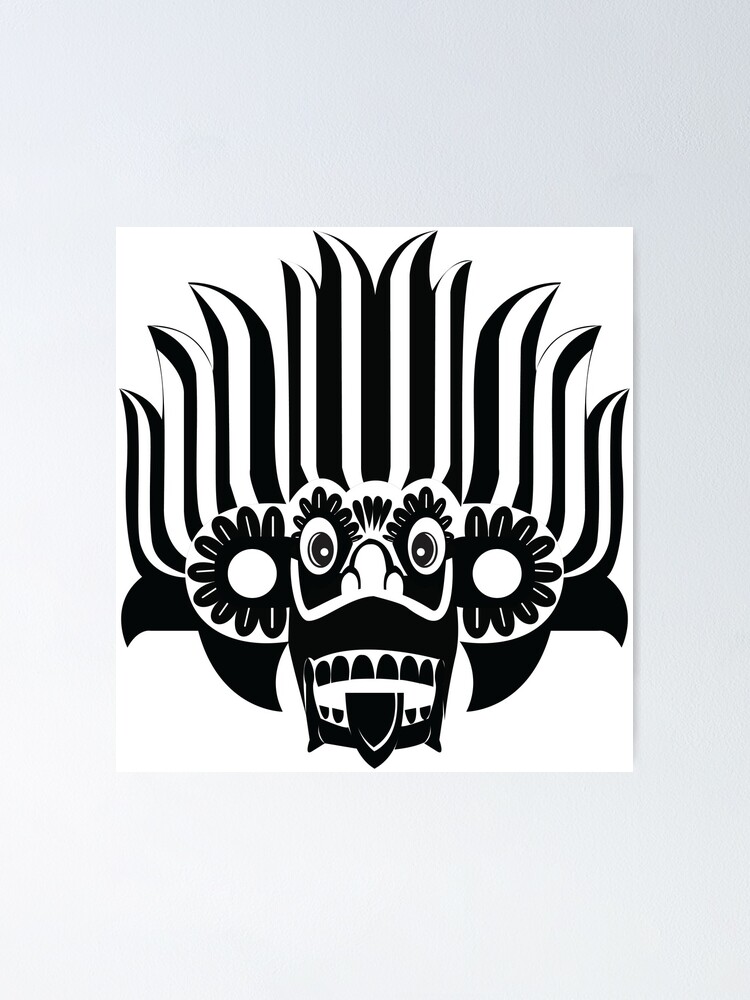"Sri Lanka Yaka Mask - Yaka Devil mask-black and white" Poster for Sale ...