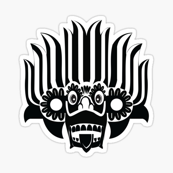 "Sri Lanka Yaka Mask - Yaka Devil mask-black and white" Sticker for ...