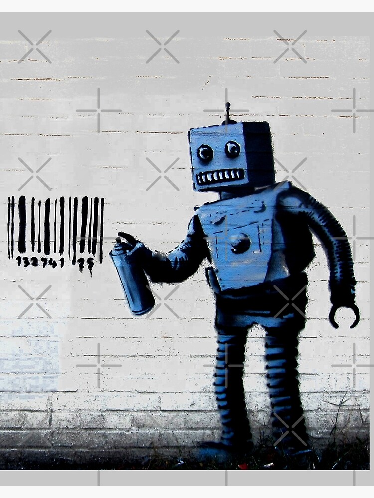 Robot Graffiti Barcode Brick