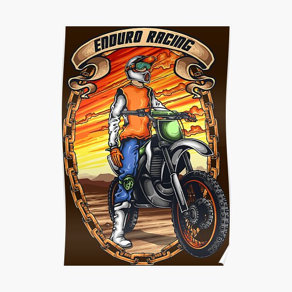 "Vintage Night Enduro Motocross" Poster for Sale by Jsrva | Redbubble