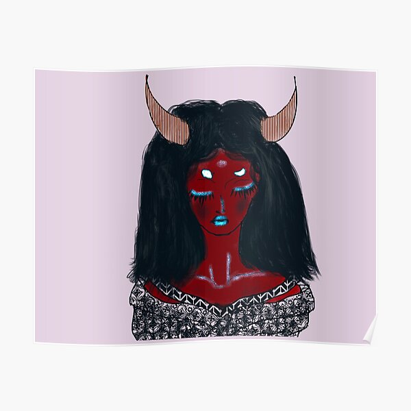 "Female devil art" Poster by artbyteetee | Redbubble