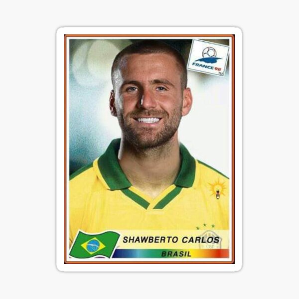 "Shawberto Carlos - Retro Football Soccer Vintage England" Sticker for ...