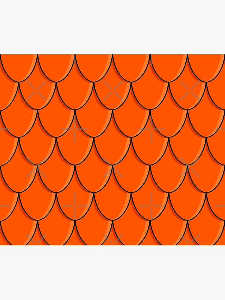 Poster « Dessin Doodle Écailles De Reptile Monstre Mignon (Orange ...