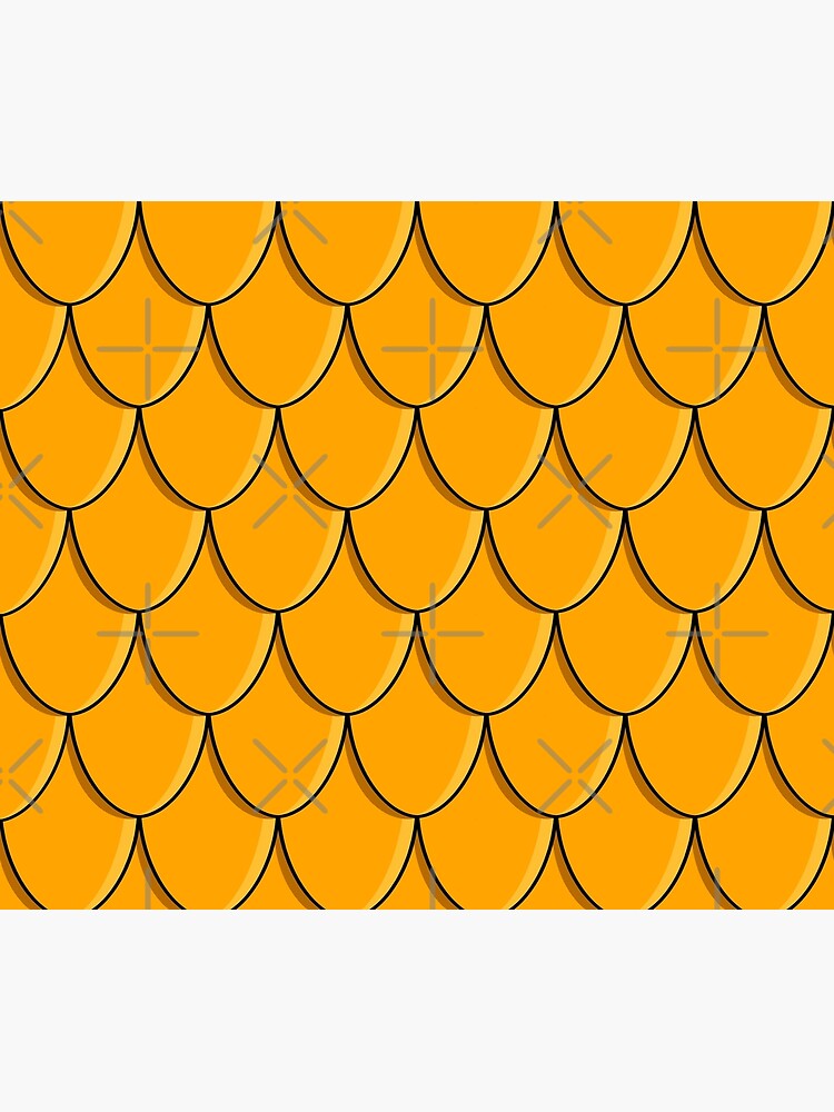 Póster «Lindo dibujo de Doodle de escamas de reptil monstruo (naranja ...