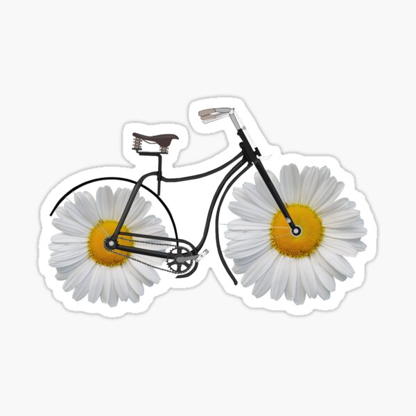 "Daisy bicycle art" Sticker for Sale by rikero | Redbubble