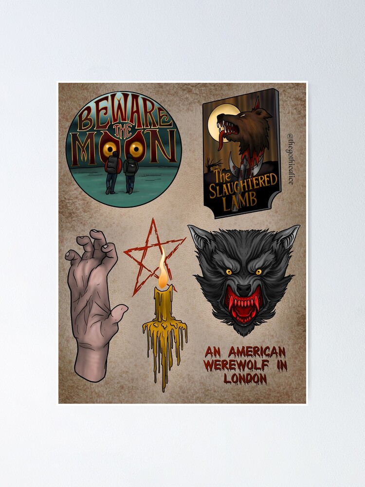 "An American Werewolf in London Tattoo Flash Sheet" Poster for Sale by ...