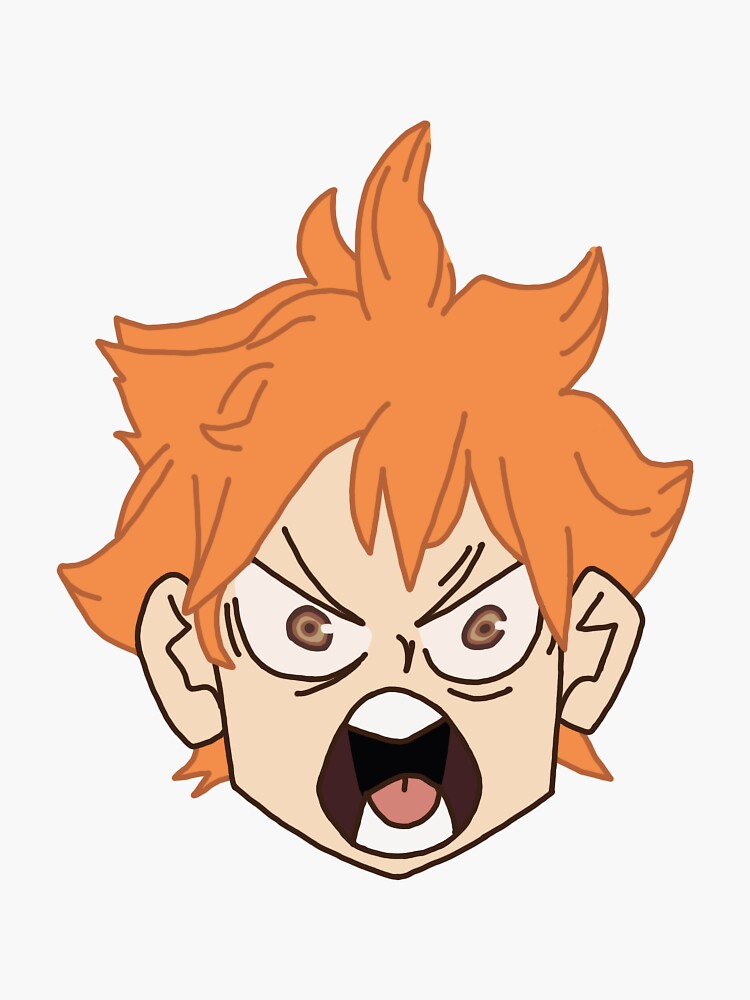 "Haikyuu Hinata - Angry" Sticker for Sale by lukeraymakerart | Redbubble