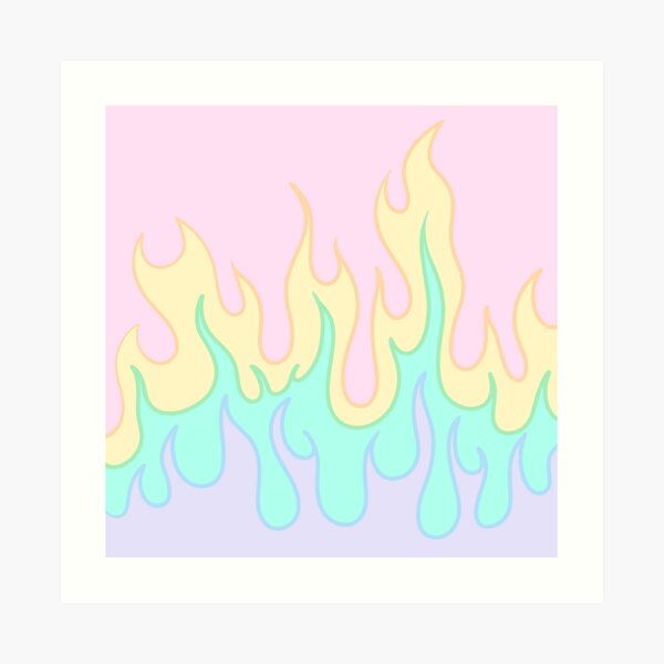 "Stylish Pastel Rainbow Flames!" Art Print for Sale by KelseyLovelle ...