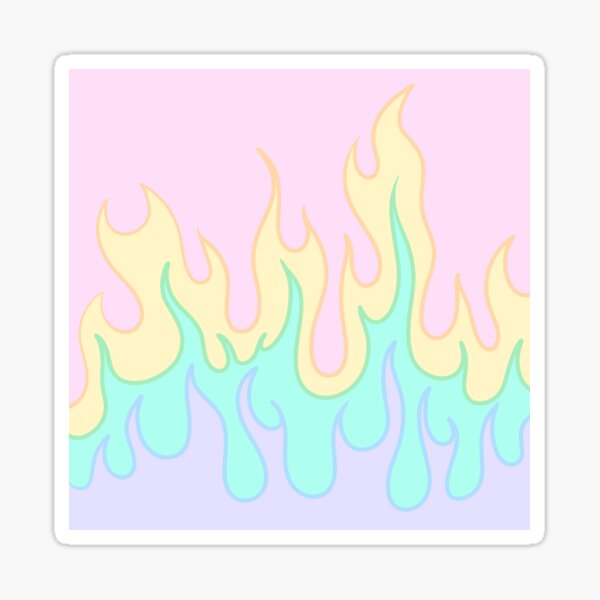 "Stylish Pastel Rainbow Flames!" Sticker by KelseyLovelle | Redbubble