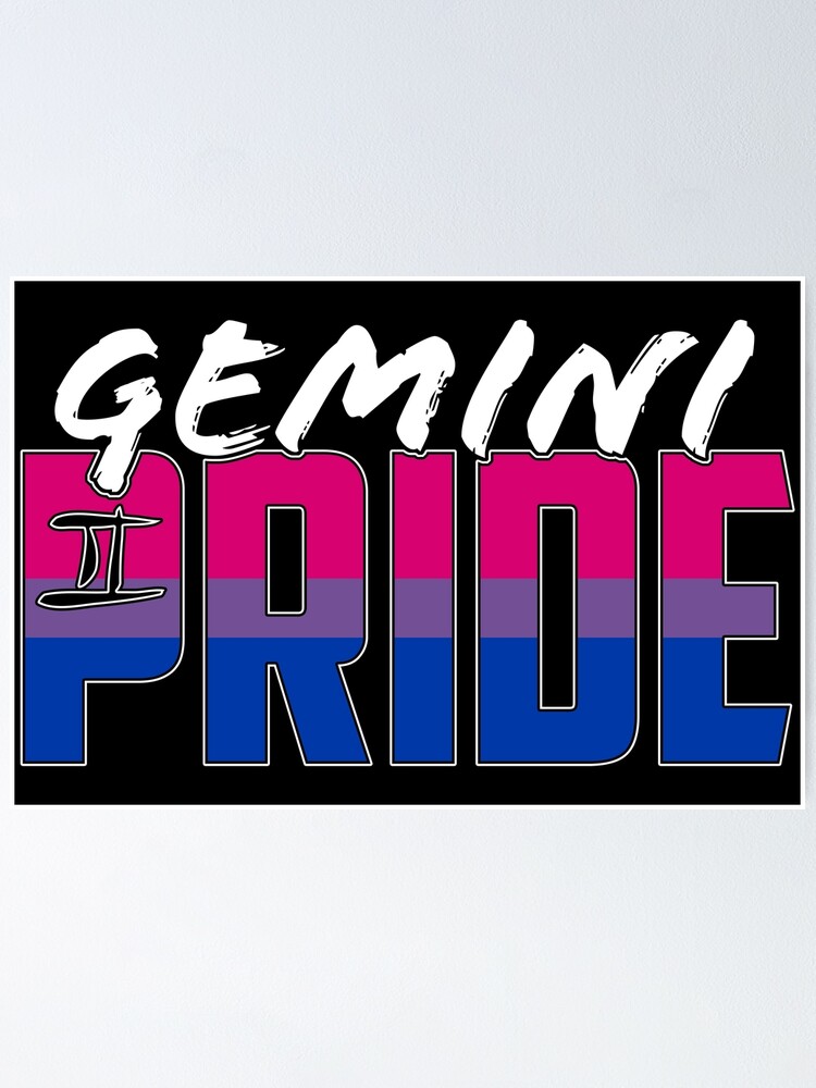 Gemini Bisexual Pride Flag Zodiac Sign Poster For Sale By Valador