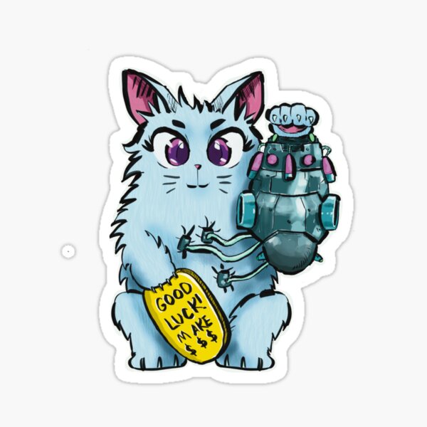 "Maneki-Neko Cyberpunk Cat " Sticker for Sale by kayodoms | Redbubble